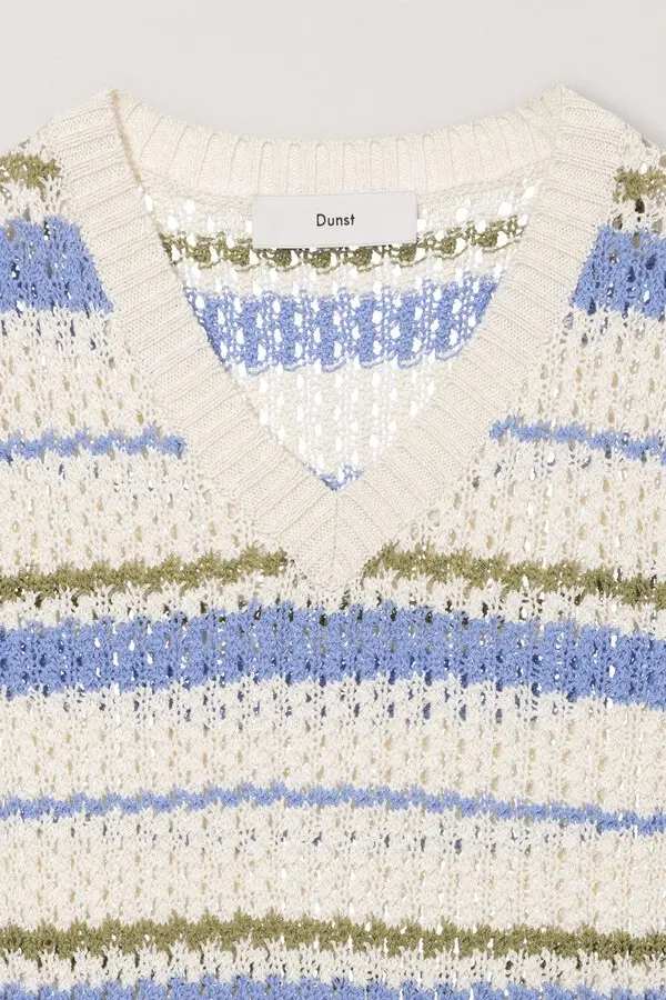 DUNST Striped Chunky-knit Vest