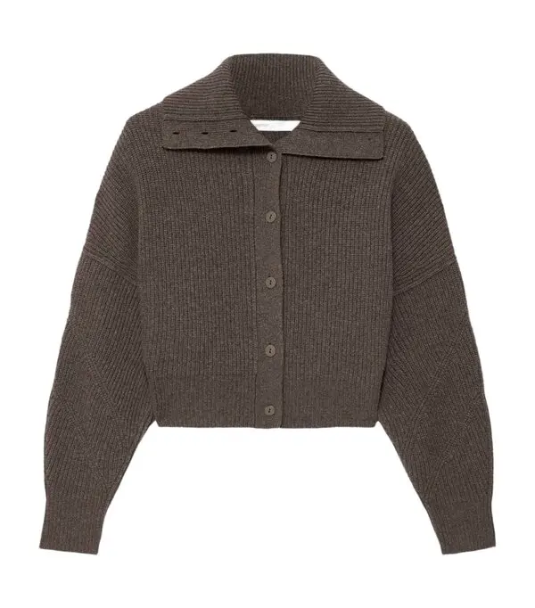 ALLSAINTS Wool Caron Collared Cardigan - Brown