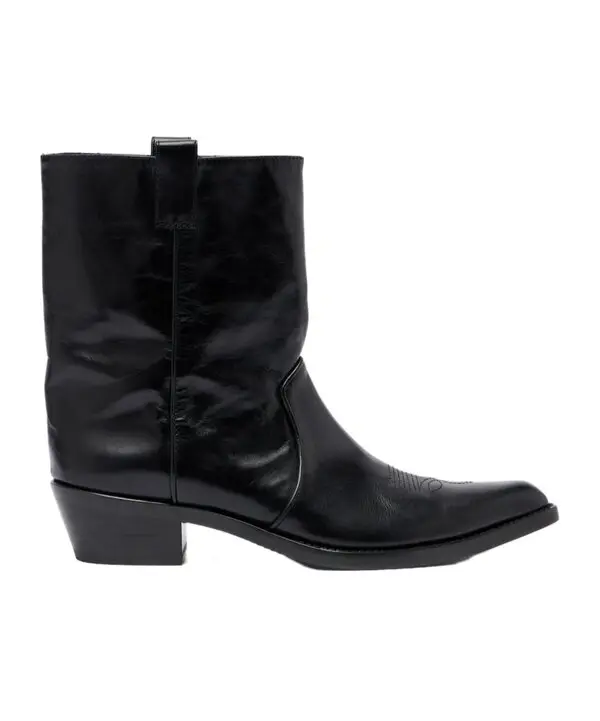 Khaite Clive Leather Ankle Boots