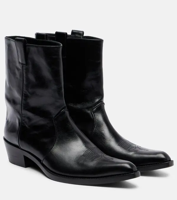 Khaite Clive Leather Ankle Boots