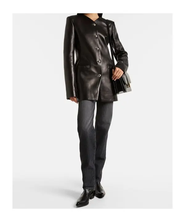 Khaite Clive Leather Ankle Boots