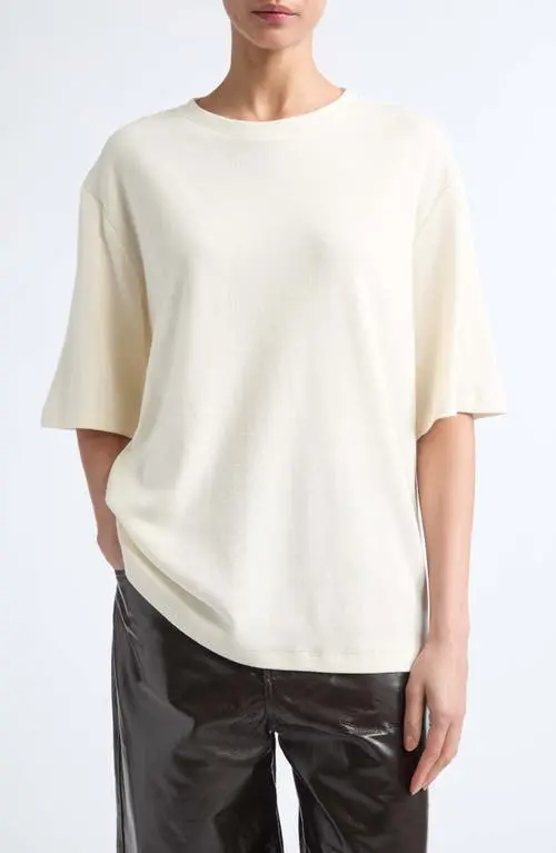 RÓHE Oversize Cotton & Wool Blend T-shirt - Cream