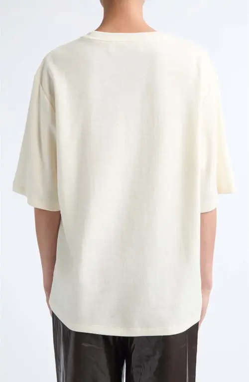 RÓHE Oversize Cotton & Wool Blend T-shirt - Cream