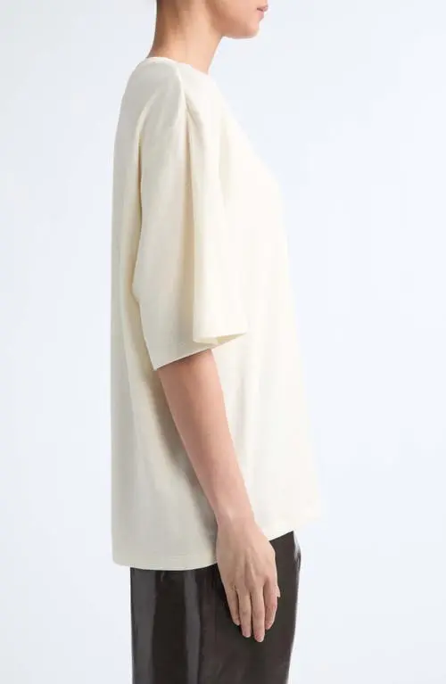 RÓHE Oversize Cotton & Wool Blend T-shirt - Cream
