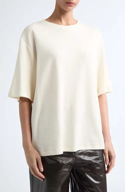 RÓHE Oversize Cotton & Wool Blend T-shirt - Cream