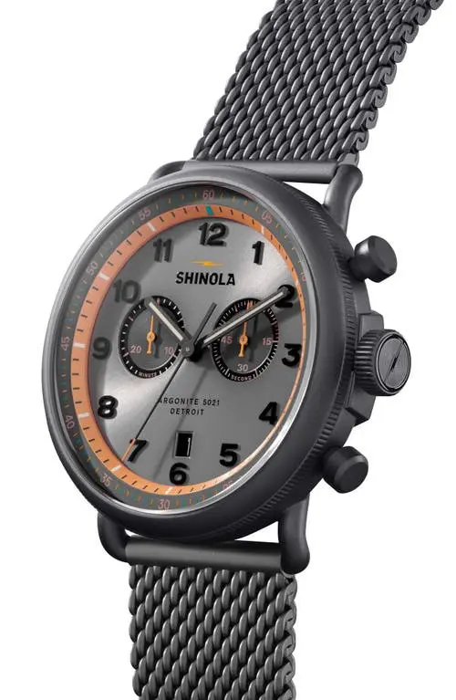 Shinola The Canfield Chronograph Mesh Strap Watch