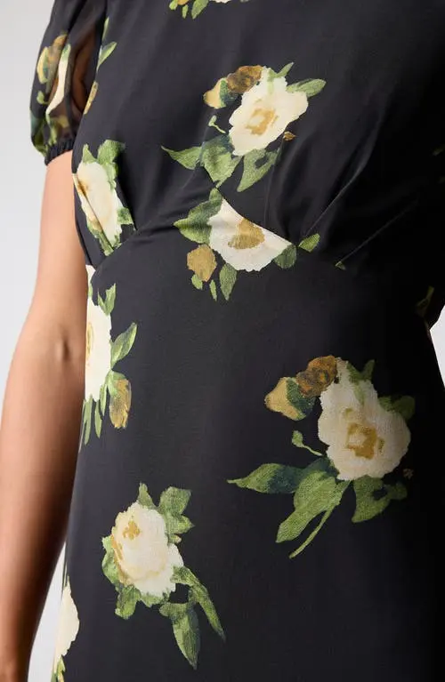 Lulus Jensen Puff Sleeve Open Back Maxi Dress