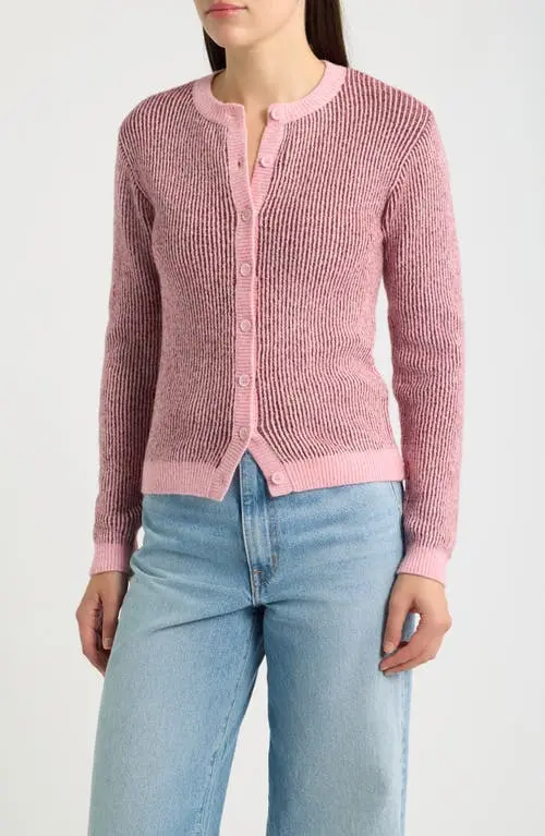 24COLOURS Two-tone Knit Cardigan