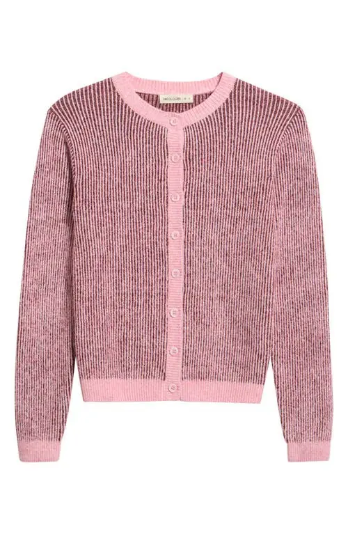 24COLOURS Two-tone Knit Cardigan