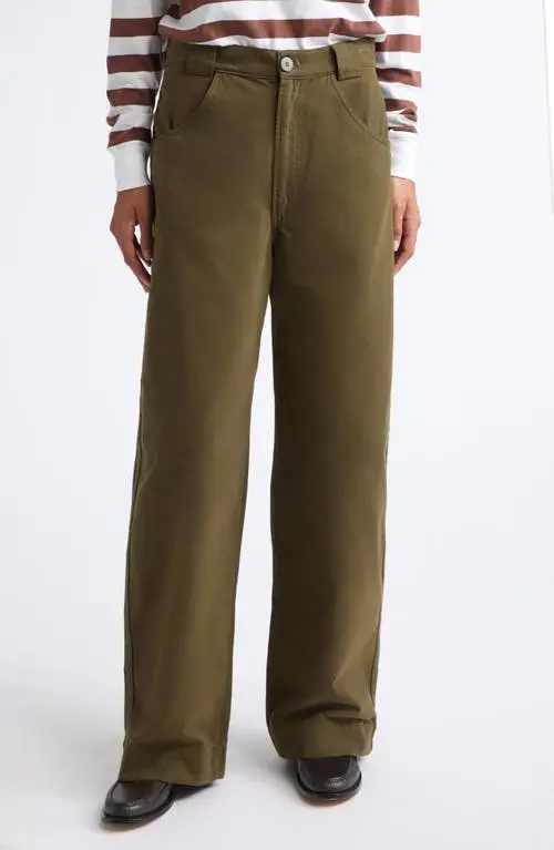 JAMIE HALLER The Edit High Waist Wide Leg Cotton Trousers