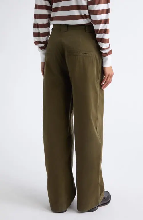JAMIE HALLER The Edit High Waist Wide Leg Cotton Trousers