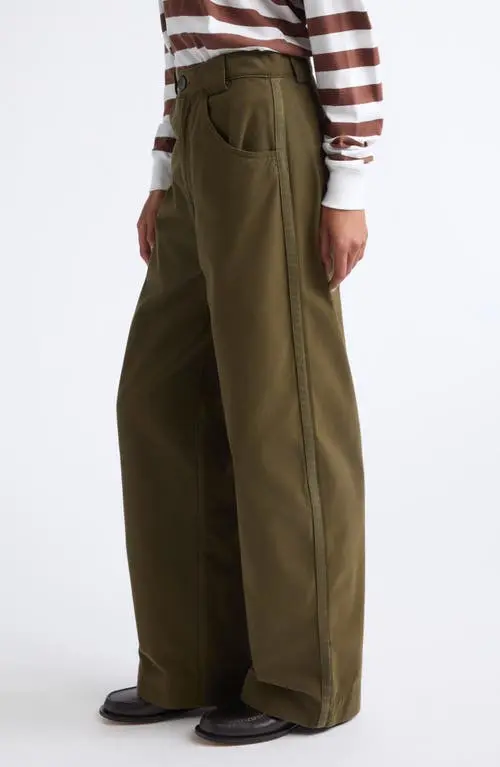 JAMIE HALLER The Edit High Waist Wide Leg Cotton Trousers