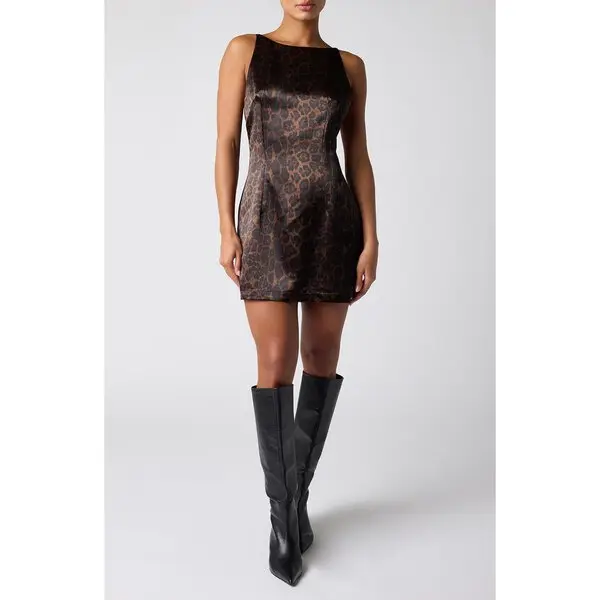 Lulus Carmin Sleeveless Satin Minidress