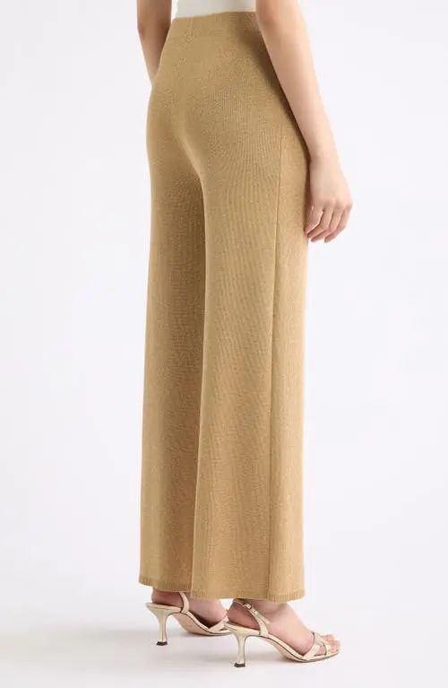 Anne Klein Lurex Wide Leg Sweater Pants