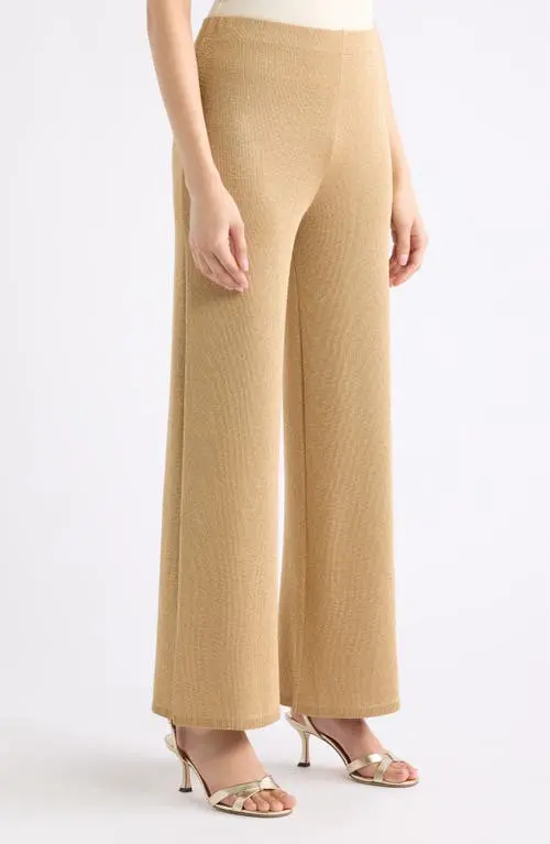 Anne Klein Lurex Wide Leg Sweater Pants