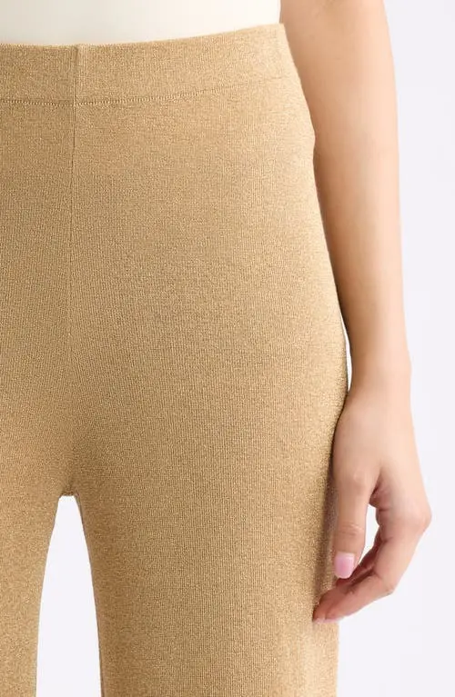Anne Klein Lurex Wide Leg Sweater Pants