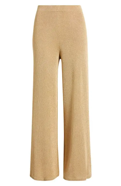 Anne Klein Lurex Wide Leg Sweater Pants
