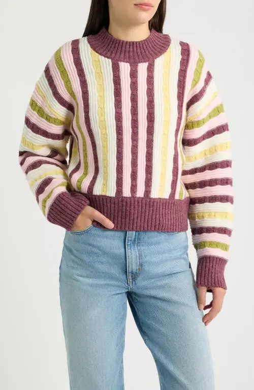 24COLOURS Stripe Band Sweater