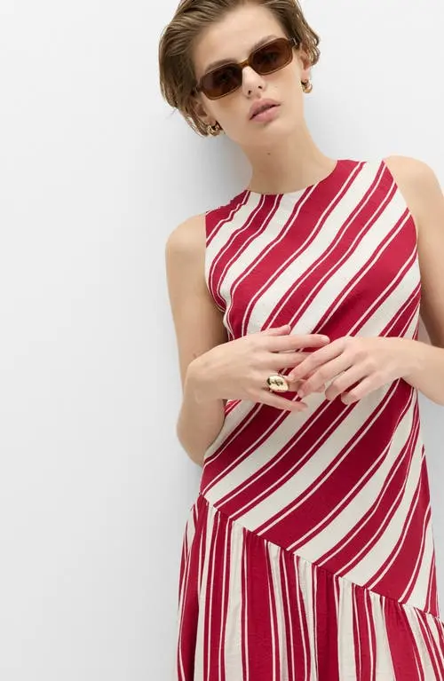 M&s Stripe Drop Waist Sleeveless Maxi Dress