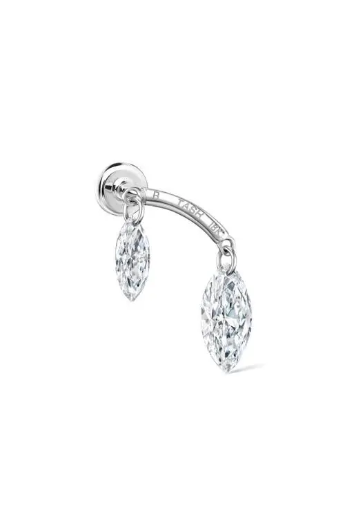 MARIA TASH Floating Double Marquise Diamond Single Stud Earring - White Gold