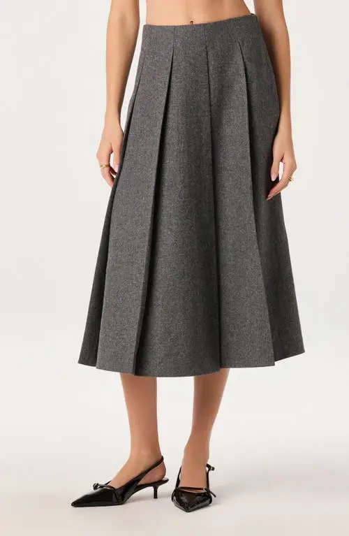 Astr The Label Kelsie Pleated Wool Blend Midi Skirt
