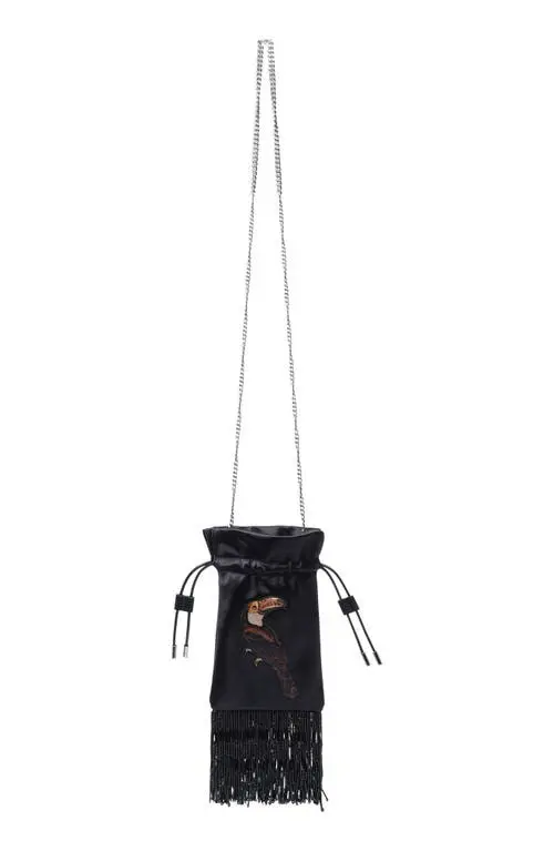 Farm Rio Toucan Satin Drawstring Bag