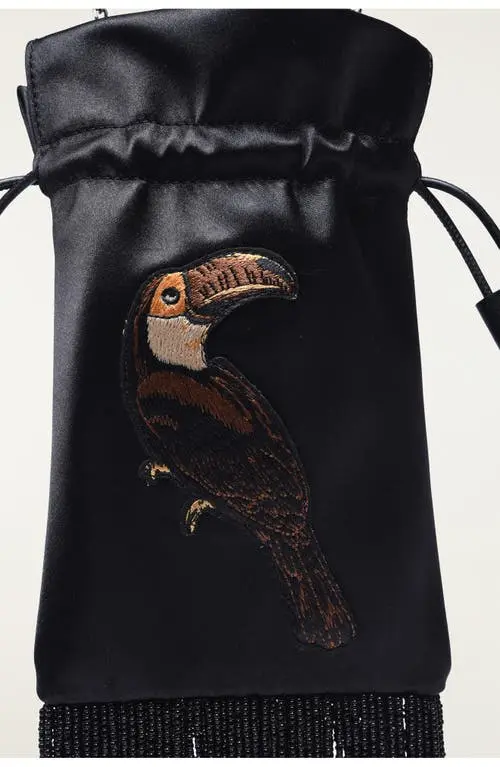 Farm Rio Toucan Satin Drawstring Bag