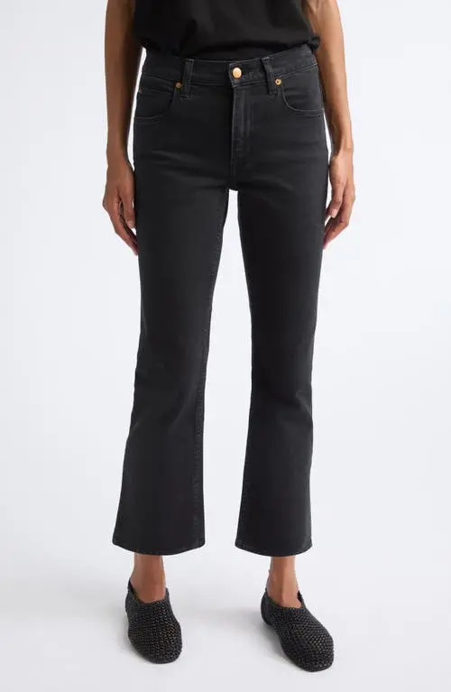 JAMIE HALLER The Rooney Mid Crop Kick Flare Jeans - Washed Black