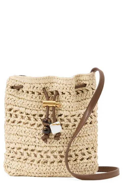 REISS Esme Raffia Effect Mini Crossbody Bag