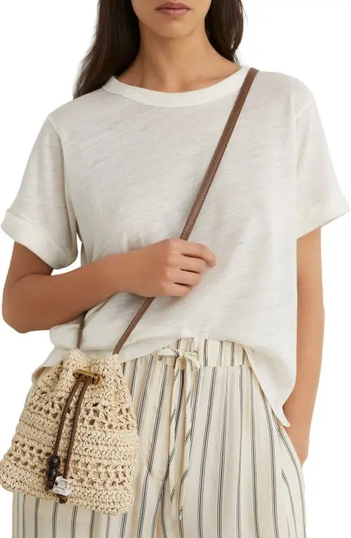 REISS Esme Raffia Effect Mini Crossbody Bag