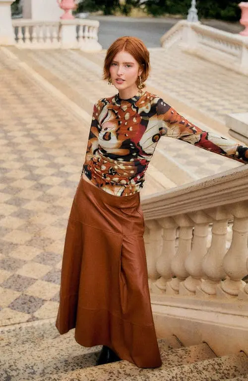 Farm Rio Borbofly Print Tulle Top