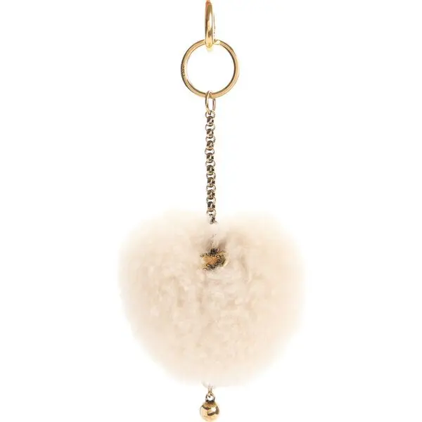 Chloé Heart Genuine Shearling Bag Charm