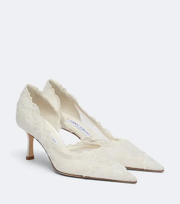 JIMMY CHOO Bridal Faiz Lace Pumps - White