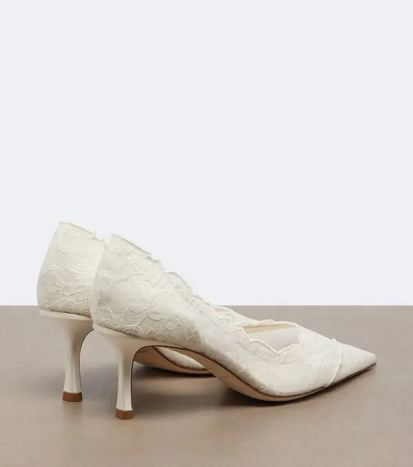 JIMMY CHOO Bridal Faiz Lace Pumps - White