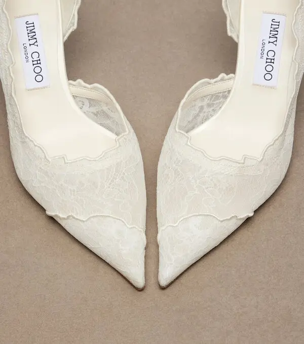 JIMMY CHOO Bridal Faiz Lace Pumps - White