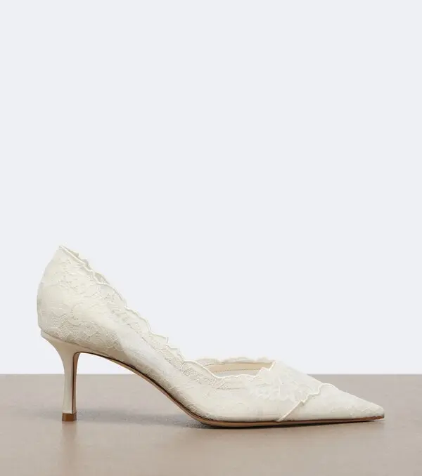 JIMMY CHOO Bridal Faiz Lace Pumps - White