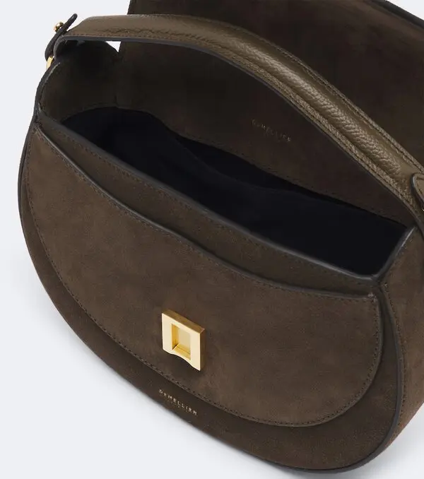 DEMELLIER Siena Saddle Small Suede Crossbody Bag
