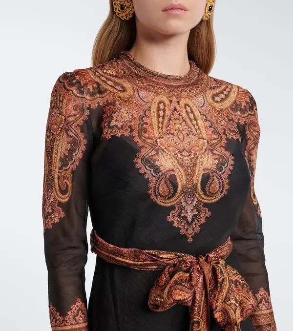 Zimmermann Ascent Paisley Linen And Silk Maxi Dress