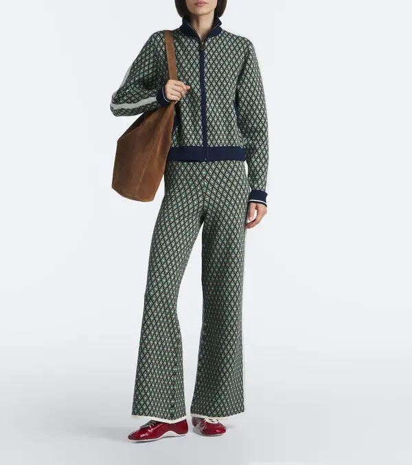 The Upside Viva Juniper Cotton-blend Wide-leg Pants