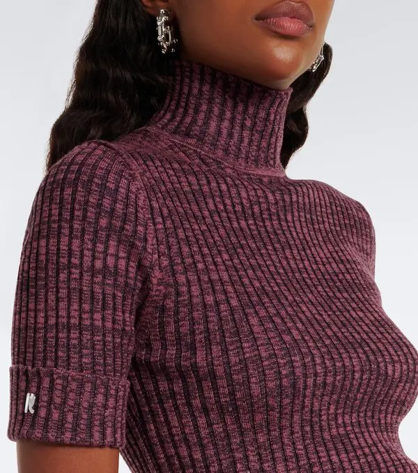 Rabanne Ribbed-knit Wool And Silk Sweater