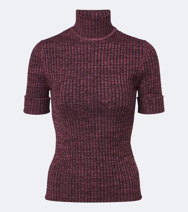 Rabanne Ribbed-knit Wool And Silk Sweater - Pink