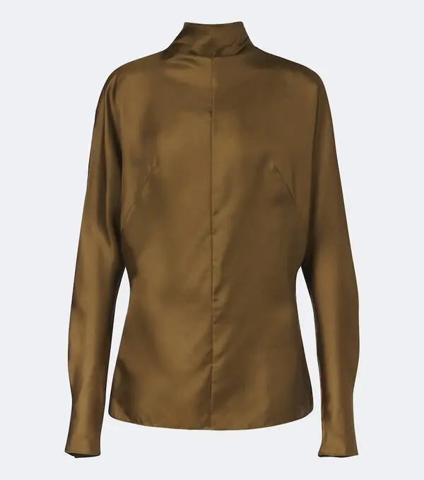 MUGLER Silk Twill Top
