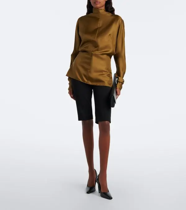 MUGLER Silk Twill Top