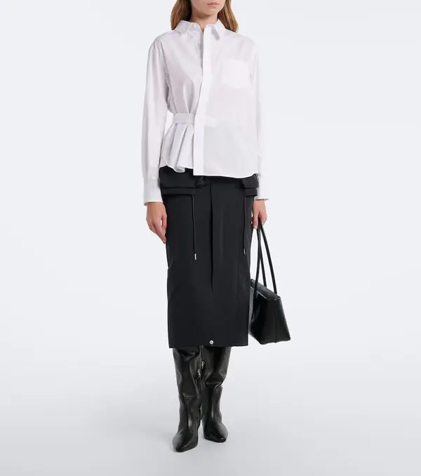 Sacai Cotton-blend Poplin Shirt