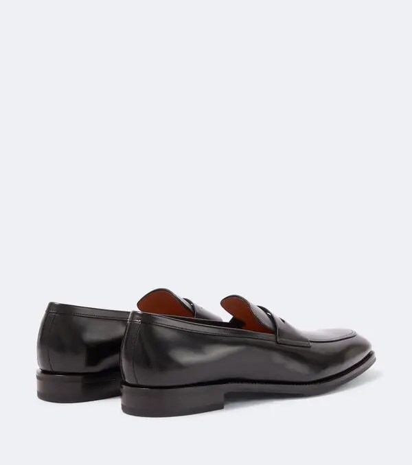 Santoni Leather Penny Loafers