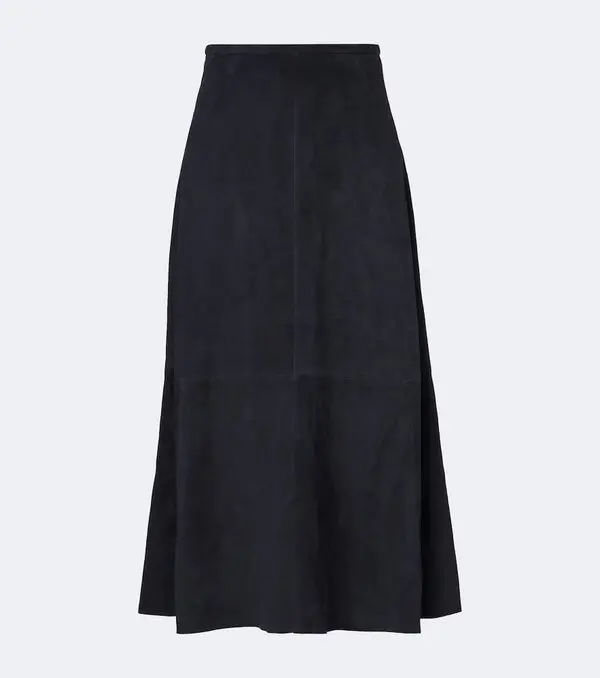JOSEPH Helius Suede Midi Skirt - Blue