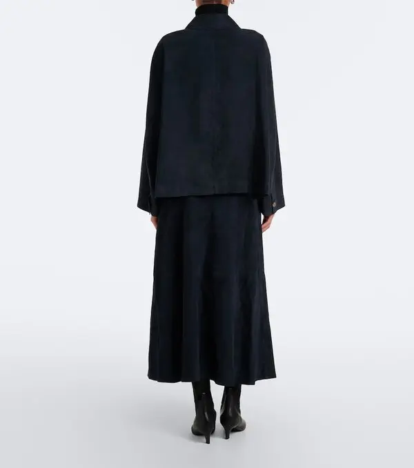 JOSEPH Helius Suede Midi Skirt - Blue