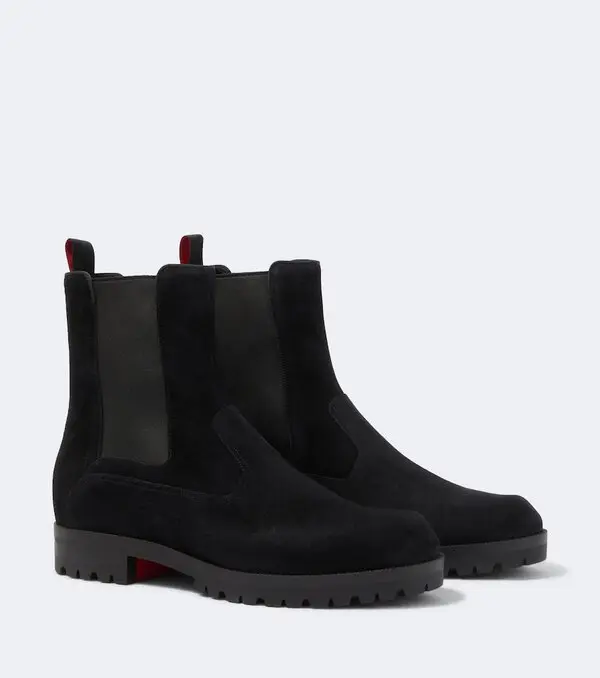 CHRISTIAN LOUBOUTIN Cavernos Suede Chelsea Boots