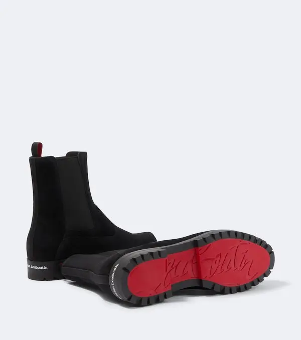 CHRISTIAN LOUBOUTIN Cavernos Suede Chelsea Boots