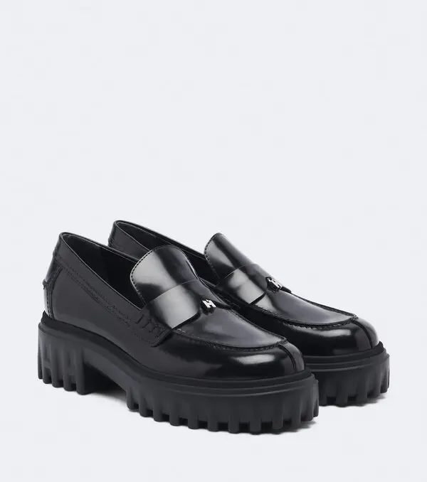 Hogan H700 Leather Loafers - Black
